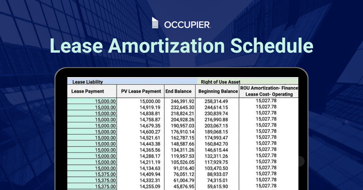 Lease Amortization Schedule - Occupier