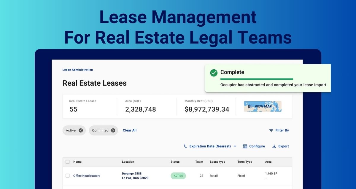 Lease Management | For Real Estate Legal Teams | Occupier
