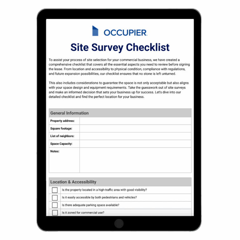 How to Conduct a Commercial Site Survey - Downloadable Checklist - Occupier
